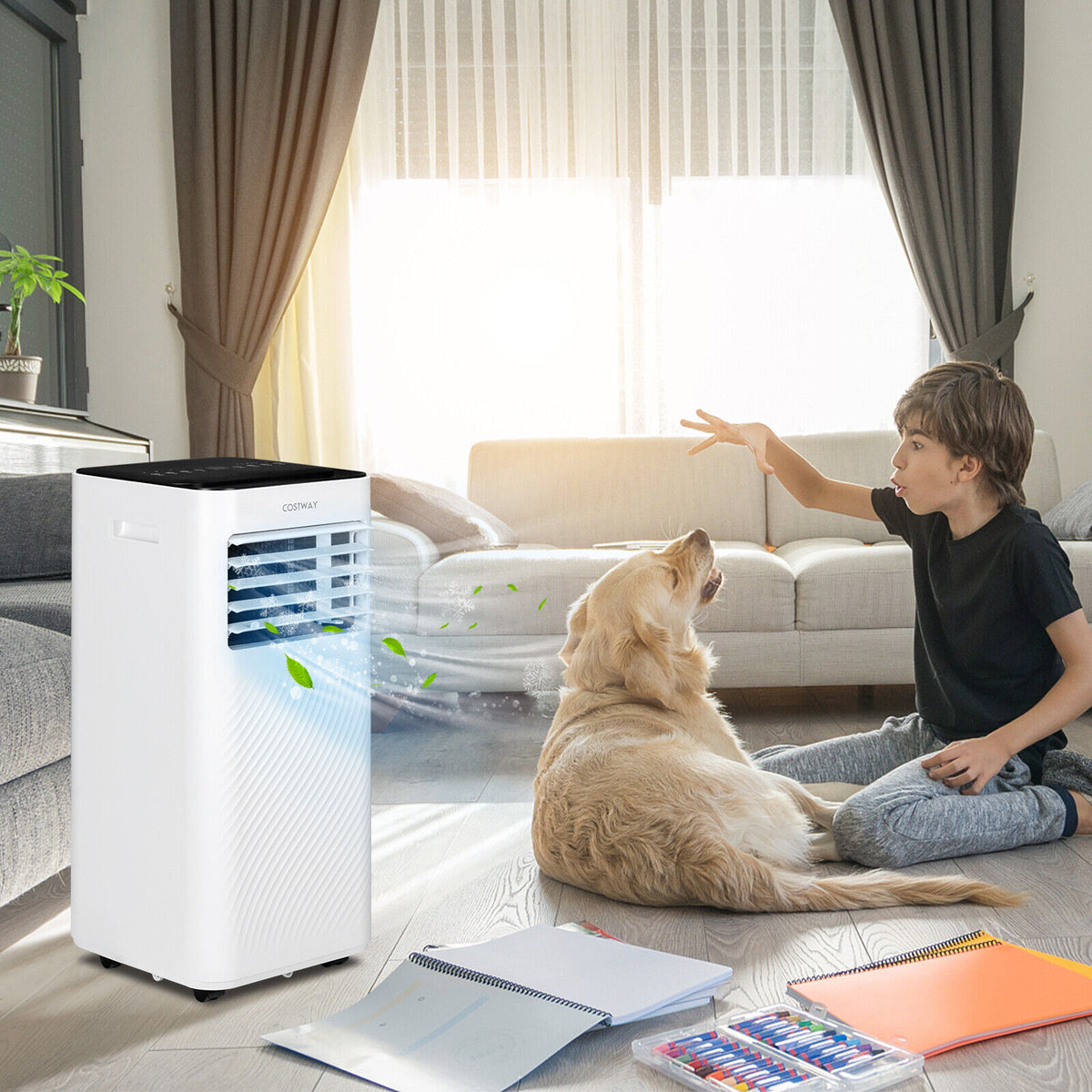 8000 BTU Portable Air Conditioner with Remote Control and Sleep Mode-B ...