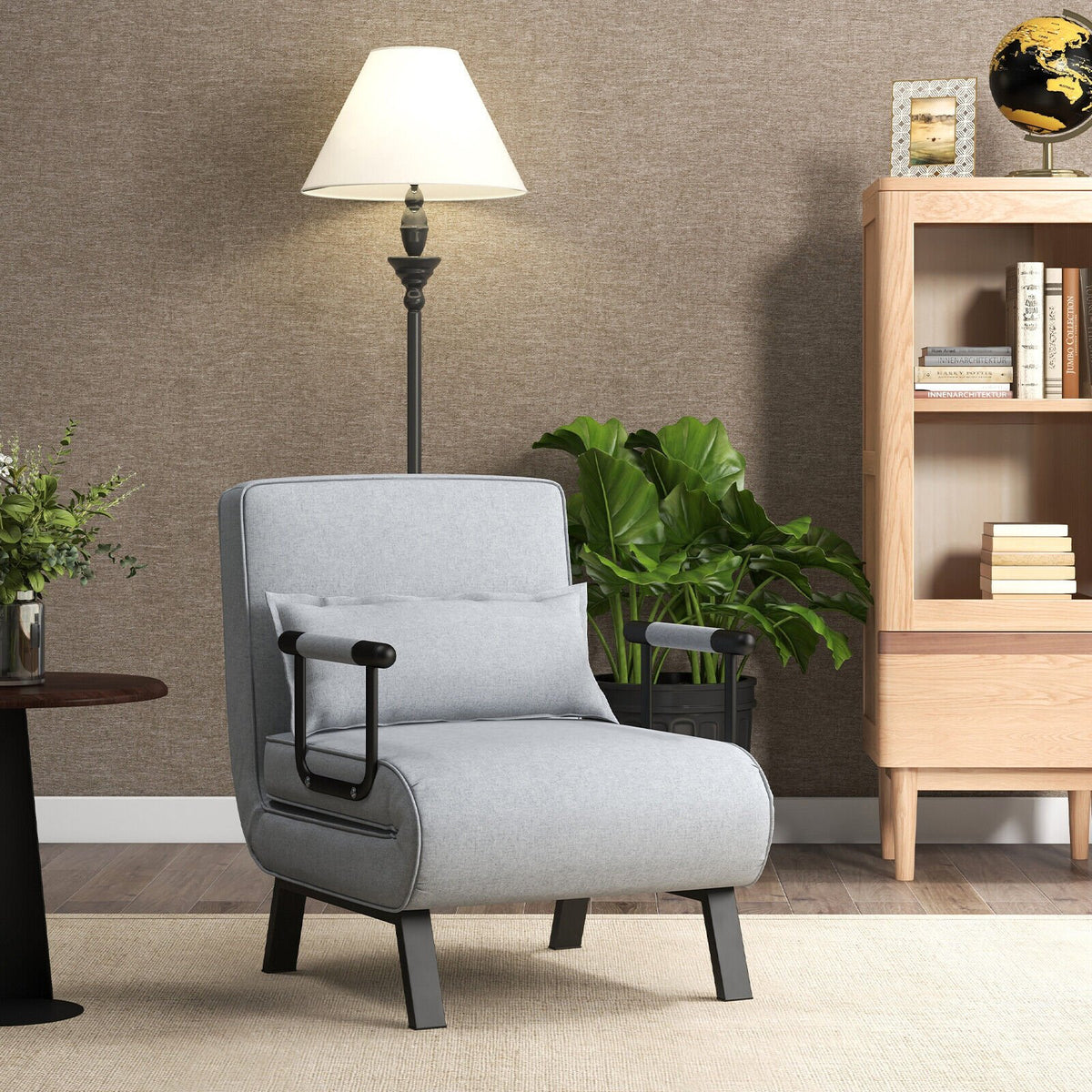 Folding 6 Position Convertible Sleeper Bed Armchair Lounge with Pillow ...