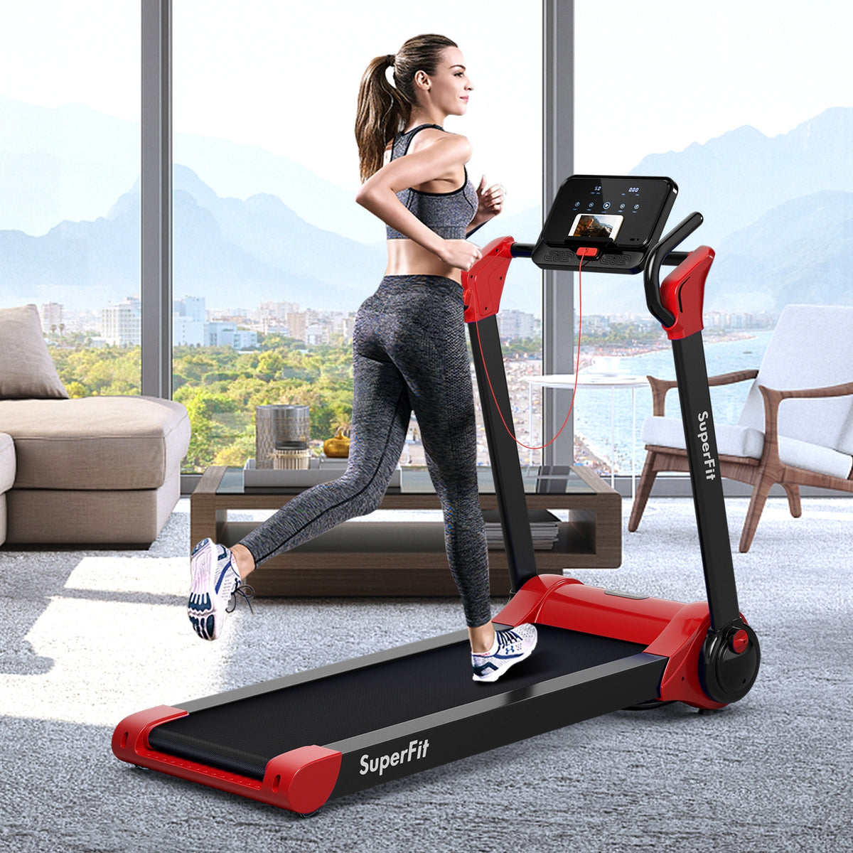 2.25 HP Electric Motorized Folding Running Treadmill Machine with LED ...