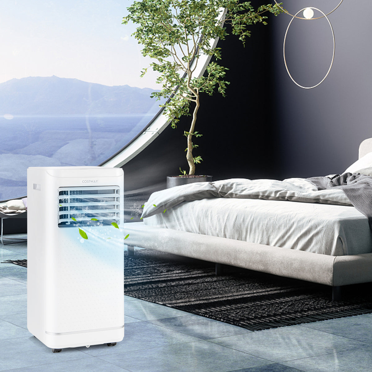 8000 BTU Portable Air Conditioner with Dehumidifier and Fan Mode ...