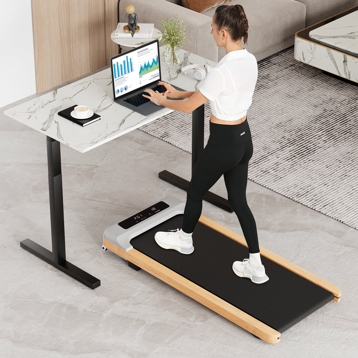 Under Desk Treadmill with Remote Control and LED Display for Home Offi ...