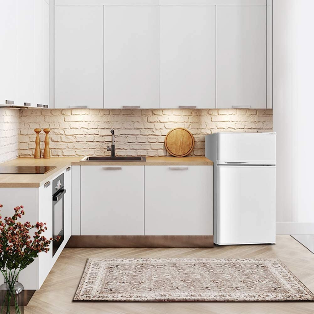 2 Doors Cold-rolled Sheet Compact Refrigerator-White – Level Up Desks