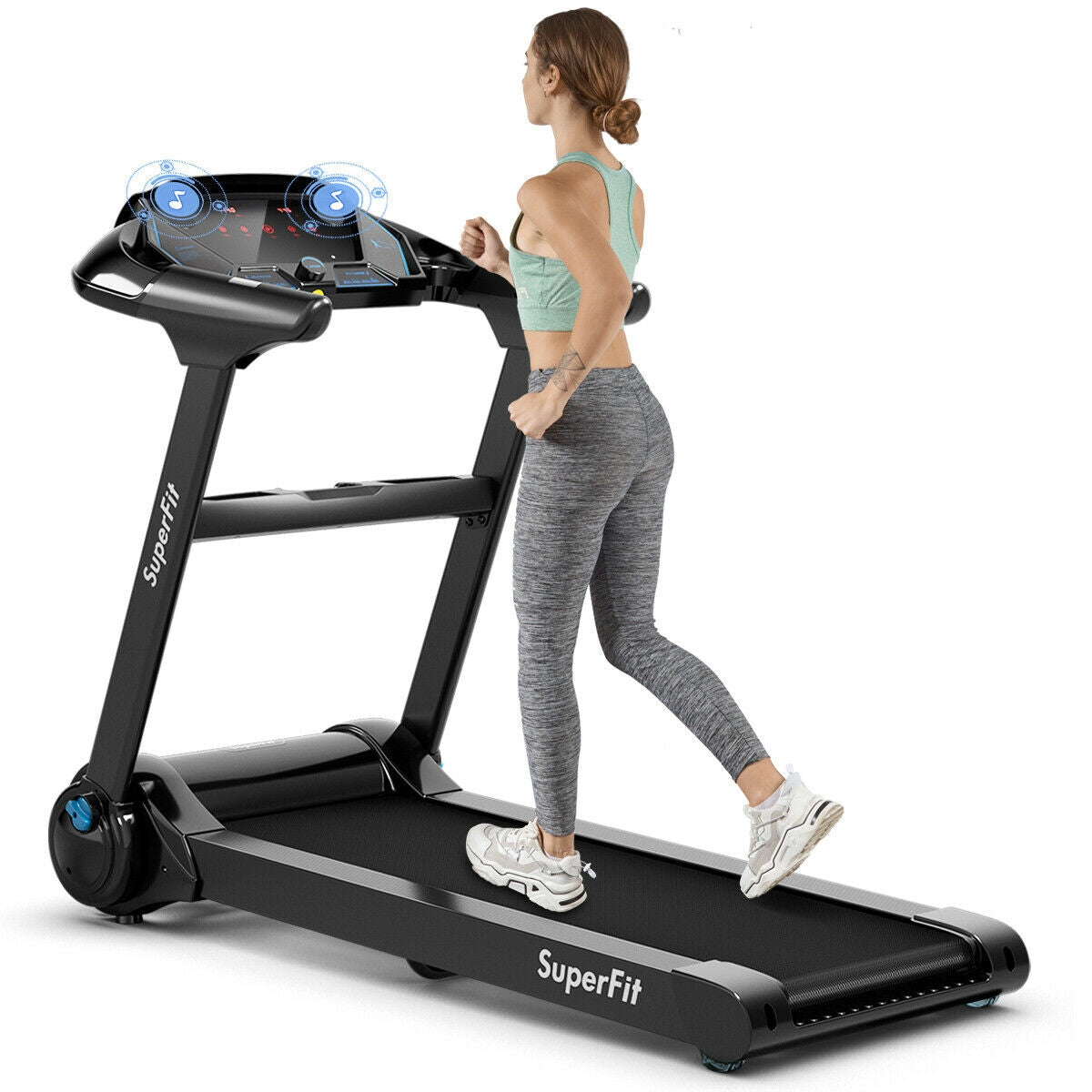 2.25HP Folding Treadmill Running Jogging Machine with LED Touch Displa ...