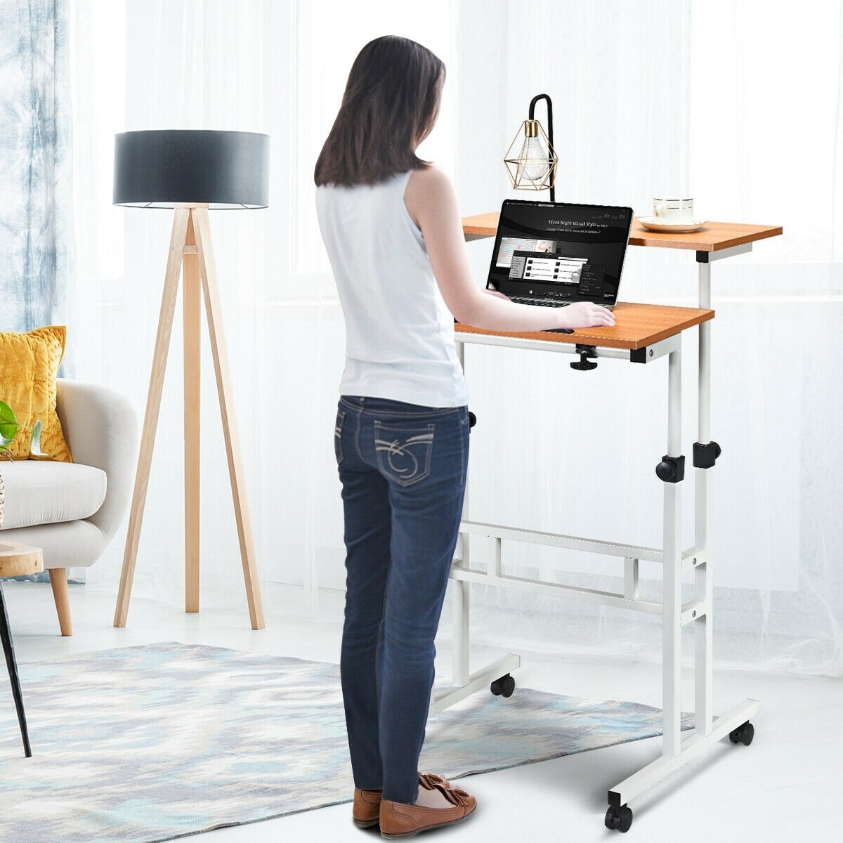 2 in 1 Height Adjustable Sit Standing Computer Desk – Level Up Desks