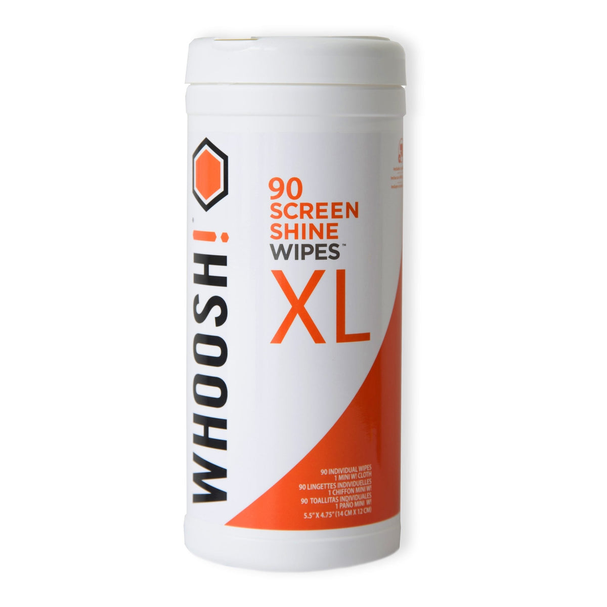 Whoosh! Screen Shine Wipes 90 Wipes XL Canister + Mini Cloth Non-Toxic ...