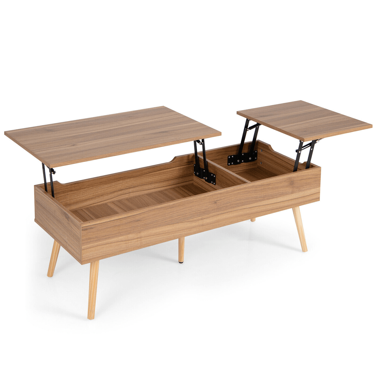47 Inch Lift Top Coffee Table with 2 Hidden Compartments-Brown – Level ...