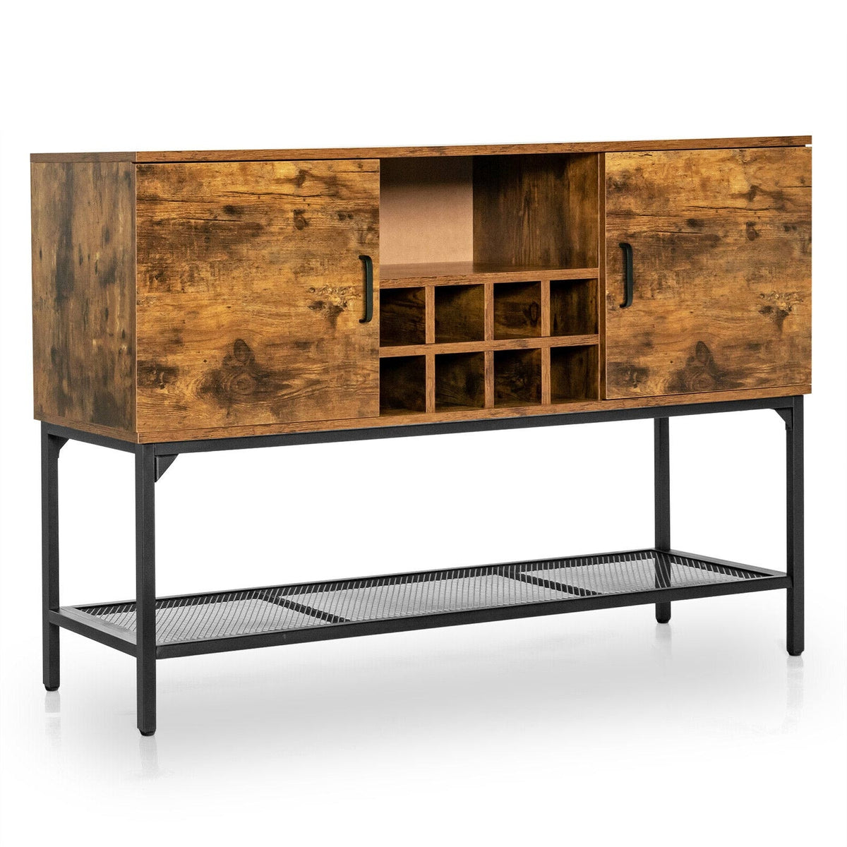 Industrial Kitchen Buffet Sideboard with Wine Rack and 2 Doors-Rustic ...
