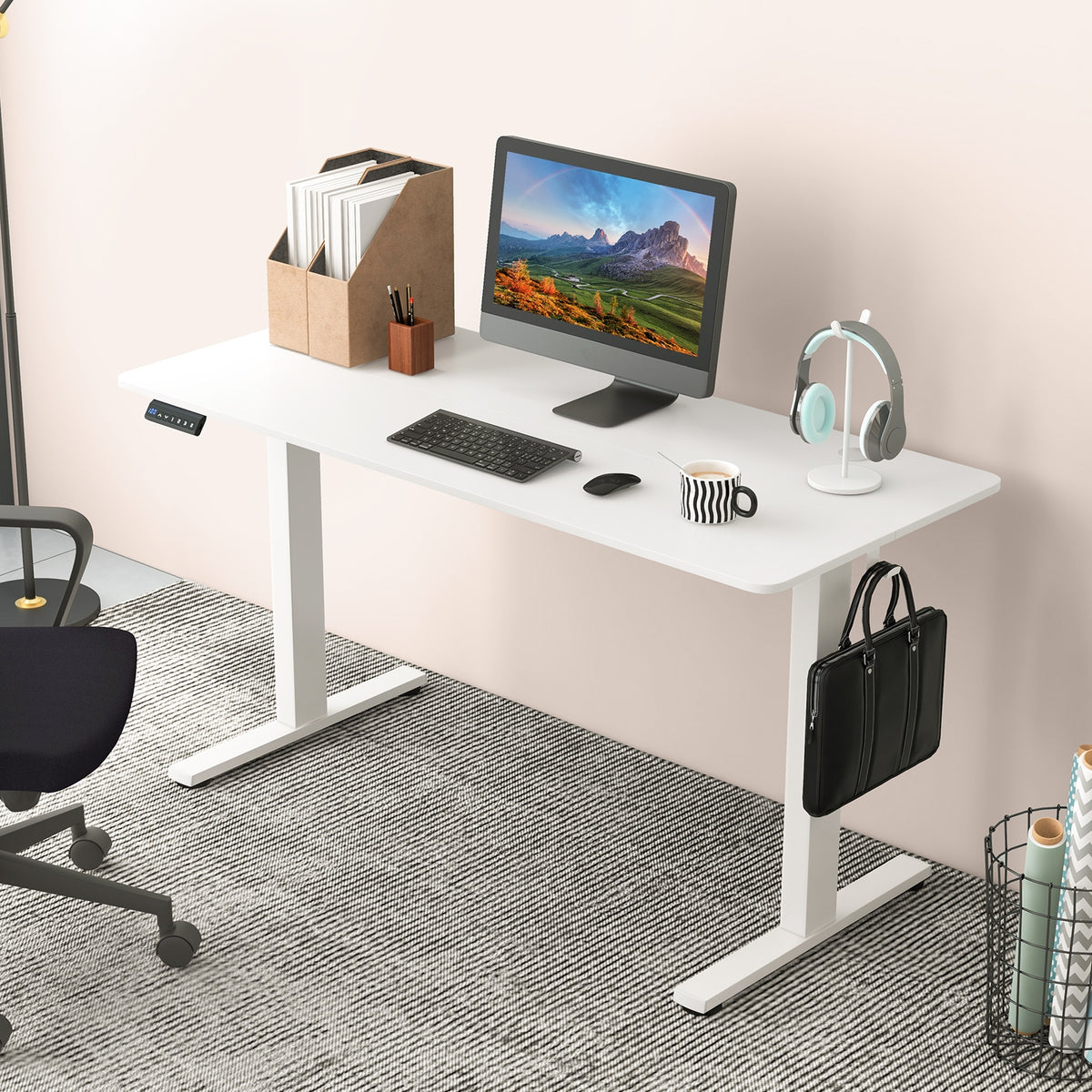 55 x 24 Inches Sit Stand Home Office Desk with 3 Memory Height Setting – Level Up Desks