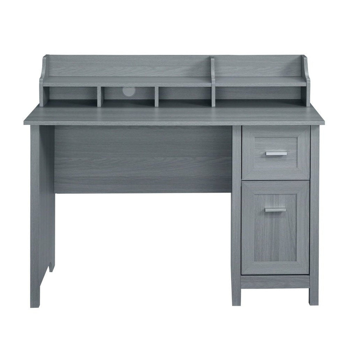 Techni Mobili Classic Office Desk with Storage, Grey | Level Up Desks