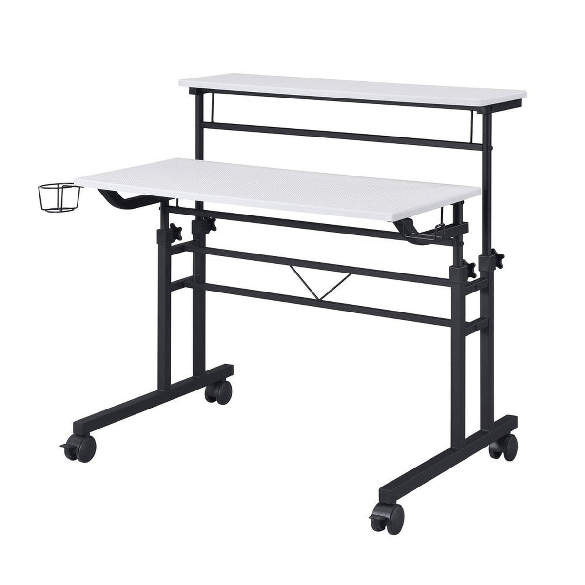 Techni Mobili Rolling Writing Desk with Height Adjustable Desktop and ...